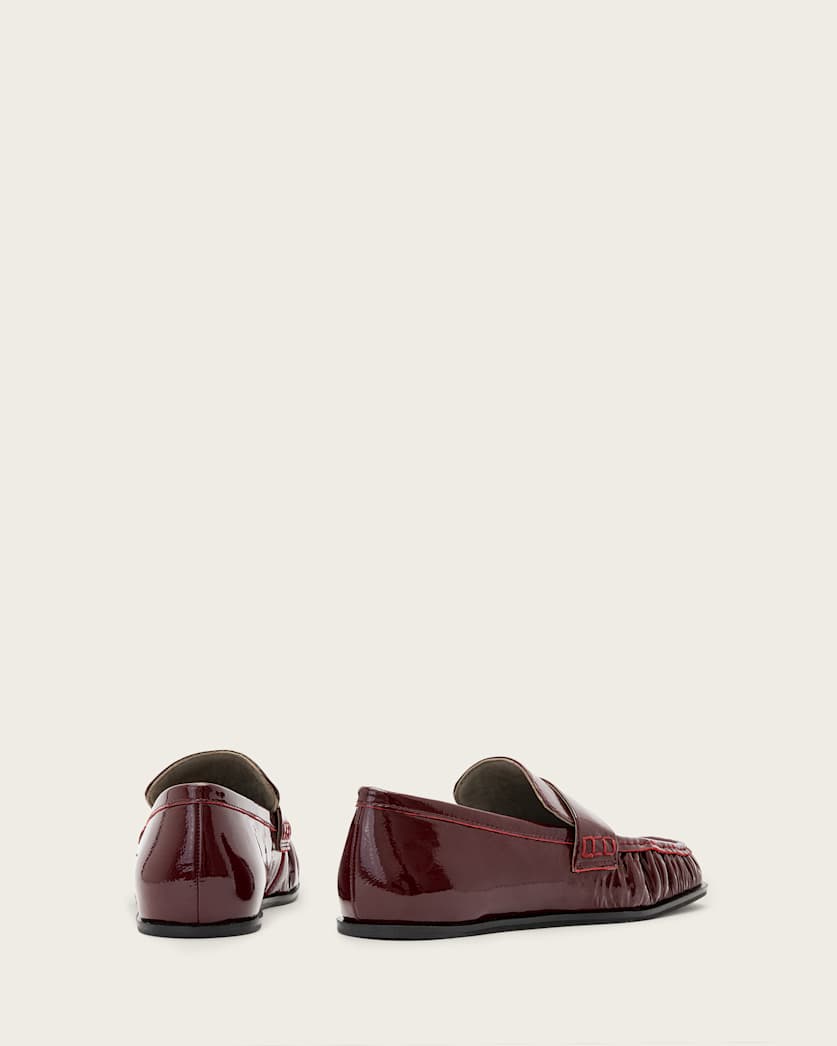 Julie Studded Leather Loafers BORDEAUX RED | ALLSAINTS FR